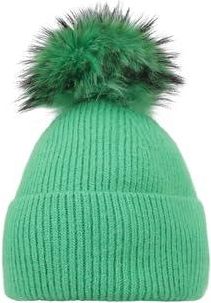 Queen Helena Chapeaux dhiver &agrave; Pompon Chauds &agrave; Revers pour Femme CP304 Vert, Taille Unique