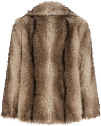 Nude Faux Fur Coat - Beige