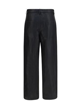 Kristina Ti Womens Straight-Leg Faux Leather Pants With Vintage Effect Black Polyester Trousers