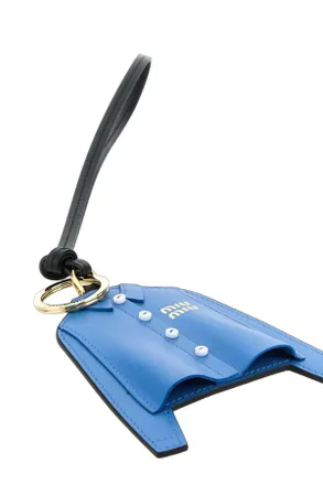 Miu Miu Leather Shirt-Shaped Key Case - Blue