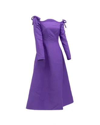 Valentino Garavani Womens Purple Off-Shoulder Dress
