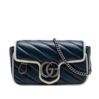 Gucci Pre-owned Vintage Umh&auml;ngetasche - - Pre-owned - Damen - Blau - ONE SIZE