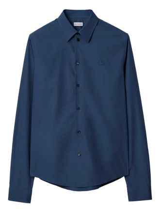 Burberry chemise &agrave; boutonni&egrave;re sur le devant - Bleu