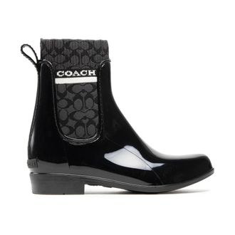 Coach Schwarze Wellington Gummistiefel - - Shoes - Damen - Schwarzk - 35 1/2 EU