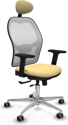 Piqueras y Crespo Atmungsaktiver B&uuml;rostuhl mit 2D-Armen, h&ouml;henverstellbarer Lendenwirbelst&uuml;tze und festem Kopfteil, ausgestattet mit Syncro/Traslack und injiziertem Sch