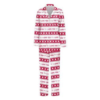 Generic 2026 Saint-Valentin pour femmes, vêtements de maison imprimés, vêtements amples et confortables, décontractés, chemise à manches longues, pantalon, de