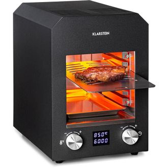 Klarstein Hannibal Barbecue int&eacute;rieur haute temp&eacute;rature 2200W 850&deg;C inox noir