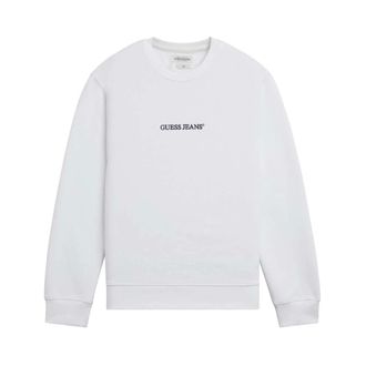 Guess Homme, Sweatshirts et sweats &agrave; capuche, Blanc, Taille: L Slim Logo Crewneck SweaT-shirt
