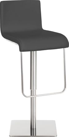 Clp Barhocker Limon mit Kunstleder-Bezug I Barstuhl mit R&uuml;ckenlehne und Fu&szlig;ablage I h&ouml;henverstellbar und drehbar, Farbe:grau, Gestell Farbe:Edelstahl