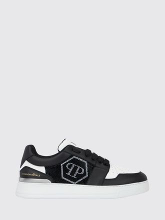 Philipp Plein Baskets Hexagon Royale en cuir avec logo Hexagon en strass