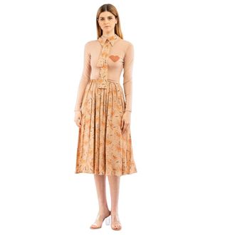 Elisabetta Franchi Damen, Kleider, Beige, SGr&ouml;&szlig;e