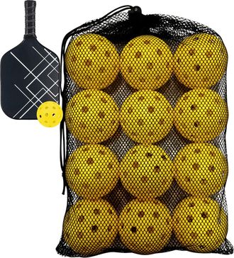 Generico Trainings-Baseballb&auml;lle | 12 St&uuml;ck Wurfausr&uuml;stung, leichte hohle B&auml;lle mit Netztasche und Kordelzug, f&uuml;r M&auml;nner, Frauen, drinnen und drau&szlig;en, Zuhause,