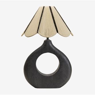 Sklum Joana Tischlampe aus Mangoholz Schlichtes Schwarz - Sklum