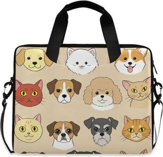 Alaza Sac pour ordinateur portable de 40,6 &agrave; 15,6 avec motif chien carlin sur un rose - Sac pour ordinateur portable de 40,6 &agrave; 15,6 cm - Sac fourre-tout pou