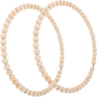 Yarnow 2stücke Teiliges Holzperlen Wanddeko Rustikaler Beaded Wreath Beerenkranz Zum Aufhängen Vielseitige Hängekränze Für Wohnzimmer Schlafzimmer Hochzeit U