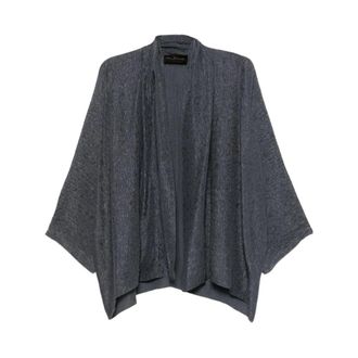 Cortana Crinkled Kimono Jacke - - Blouses & Shirts - Damen - Blau - M