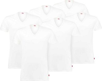 Levi's T-Shirt Herren T-Shirt 6er Pack Baumwolle (Packung, 6er Pack)