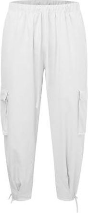 Generic Pantalon cargo pour homme, pantalon de jogging pour homme, style hip-hop, baggy, d&eacute;contract&eacute;, plein air, quotidien, taille &eacute;lastique, blanc, XXL