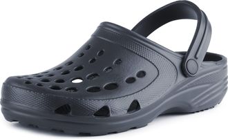 Ladeheid Damen und Herren leichte Eva Clogs mit Fersenriemen Gartenclogs Gartenschuhe Freetime (Dunkelblau, 41/42 EU)