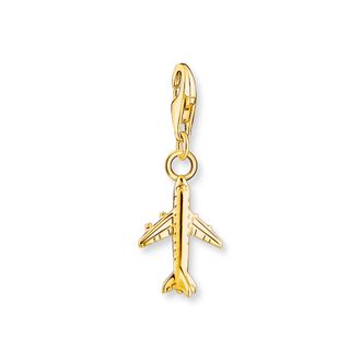 Thomas Sabo Charm-Anh&auml;nger Flugzeug vergoldet 18 Karat vergoldetes Silber 2012-413-39