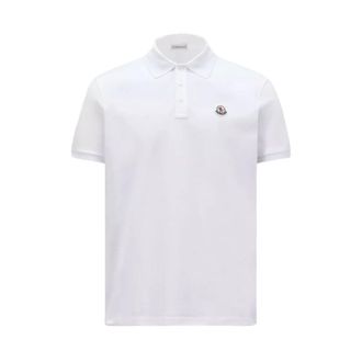 Moncler Logo Patch Polo Classic - - Tops - Herren - Wei&szlig; - XL