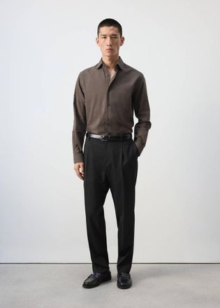 Mango Chemise 100 % coton marron - Homme - XXL - MANGO MAN