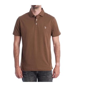 U.S.Polo Association Sportliches Polo-Shirt mit Besticktem Logo - - Tops - Herren - Braun - 2XL
