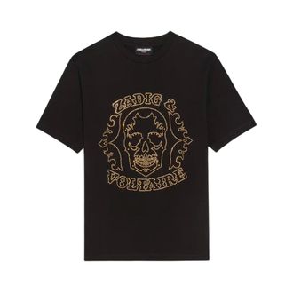 Zadig&Voltaire T-shirt Edwin Skull Strass - Femme - Tops - Brun - Taille: 36 FR