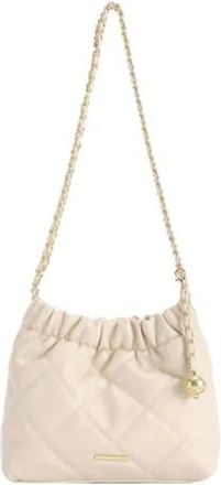 Generic Sac &agrave; bandouli&egrave;re matelass&eacute;, sac &agrave; bandouli&egrave;re tendance pour femme avec fil brod&eacute; en polyur&eacute;thane, blanc, 23.0*10.0*18.0