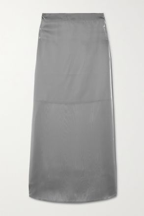 Alexander McQueen Jupe Midi En Mousseline M&eacute;tallis&eacute;e - Argent&eacute;