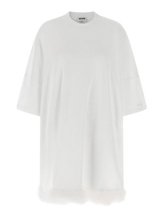 Moschino Robe Au Genou - Blanc