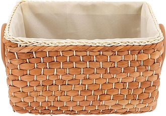 Amosfun Handgewebter Aufbewahrungskorb Aus Gras Kleiner Mehrzweck Organizer F&uuml;r Snacks Und Schmutzw&auml;sche Rustikaler Haushaltsbeh&auml;lter F&uuml;r B&uuml;ro Badezimmer Und 