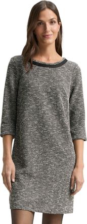 Tom Tailor Damen 1048792 Boucl&eacute; Kleid mit Schleifen-Detail, 39180-Salt Pepper Boucle Structure, 36