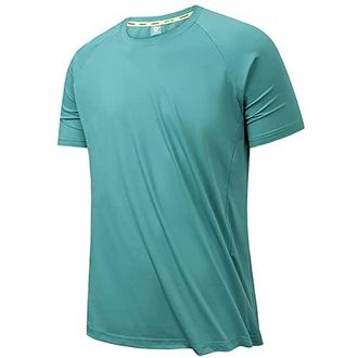 Generic Chemise en coton et lin pour homme - T-shirt d&eacute;t&eacute; en coton - Col rond - Couleur unie - Polyvalente - Coupe ample - Sports de plein air - Manches court