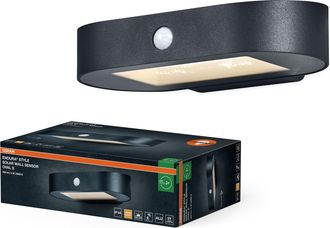Osram ENDURA Style Kleine Oval Solar-Wandleuchte, warmweißes Licht (3000K), integrierter Sensor, ohne Strom nutzbar, lange Laufzeit: 30 Mal 60 Sekunden im P