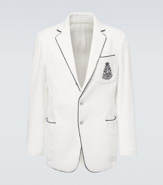 Ralph Lauren Purple Label Blazer brod&eacute; en coton &eacute;ponge