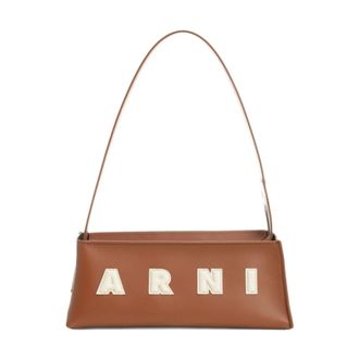 Marni Braune Leder-Schultertasche - - Bags - Damen - Braun - ONE SIZE