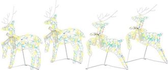 vidaXL LED Rentiere mit 80 LEDs 4 pcs Mehrfarbig Haustier vidaXL