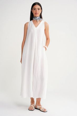 Mixray V-Ausschnitt Maxikleid