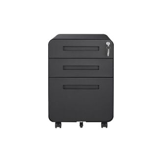 Liberte Libert&eacute; - Caisson mobile, meuble rangement bureau,avec 3 tiroirs, 46 x 40 x 58 cm, noir