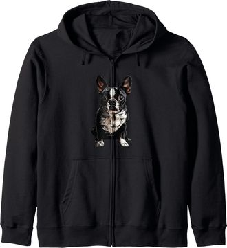 Whyitsme Design Boston Terrier Hund Illustration Kapuzenjacke