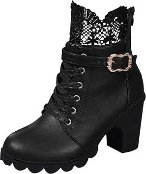 E.SSUE Bottines Femmes Talon Cheville Classique Faux Suede Vintage Zippées Chunky Chelsea Bottes Dames Bout Pointu Basse Boots Chelsea Bottes