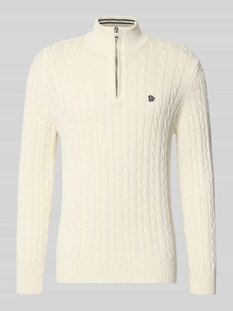 Superdry Regular Fit Strickpullover aus reiner Baumwolle mit Zopfmuster