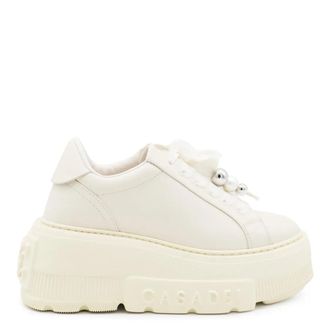 Casadei Low-Top Sneaker - Milk Leather Nexus Sneakers - Gr. 36,5 (EU) - in Beige - f&uuml;r Damen