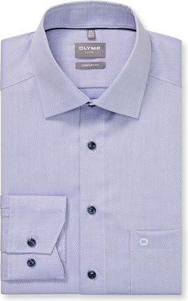 Olymp Luxor Chemise à manches longues pour homme, fausse unie, 466 Comfort Fit 20,13 New Kent, Viola 83, 44