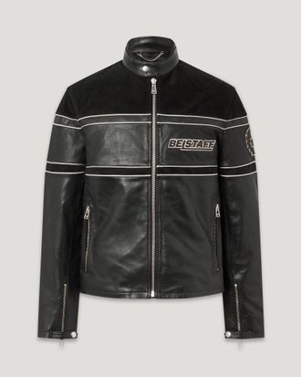 Belstaff Veste Competition Speed Pour Homme Calf Leather/calf Suede Noir 2xl
