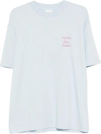 Dr&ocirc;le de Monsieur Homme, Tops, Bleu, Taille: M Le Tee Slogan Calligraphy