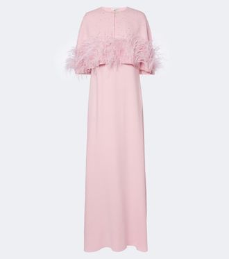 Oscar De La Renta Verzierte Robe aus einem Seidengemisch
