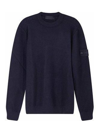 Stone Island Pull Col Rond - Bleu Fonc&eacute;