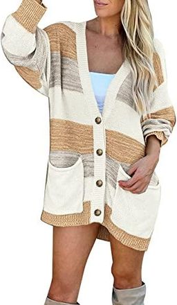 Generic 2026 Vestes &agrave; manches longues pour femmes Cardigan &agrave; capuche en tricot, jaune, M